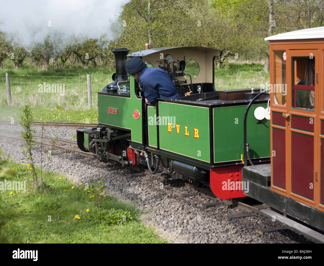 evesham light railway narrow gauge train steam Stock Photo - Alamy