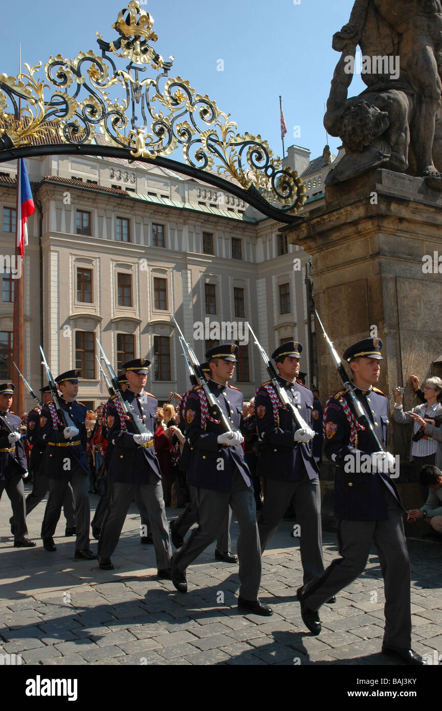 Soldiers in Prague city Czech Republic Stock Photo - Alamy