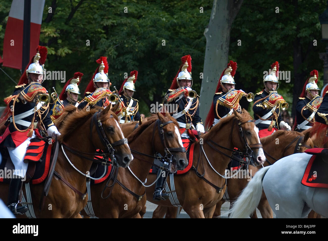 French soldiers on horse during the 14th of July Bastille day military ...