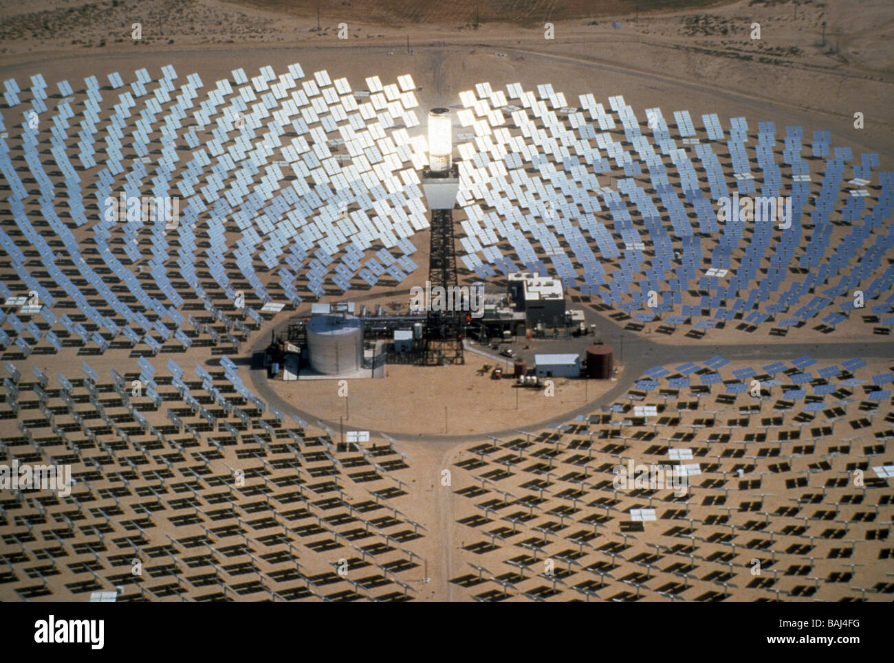 Solar One 1800 mirror reflect sun tower collect generate electric ...