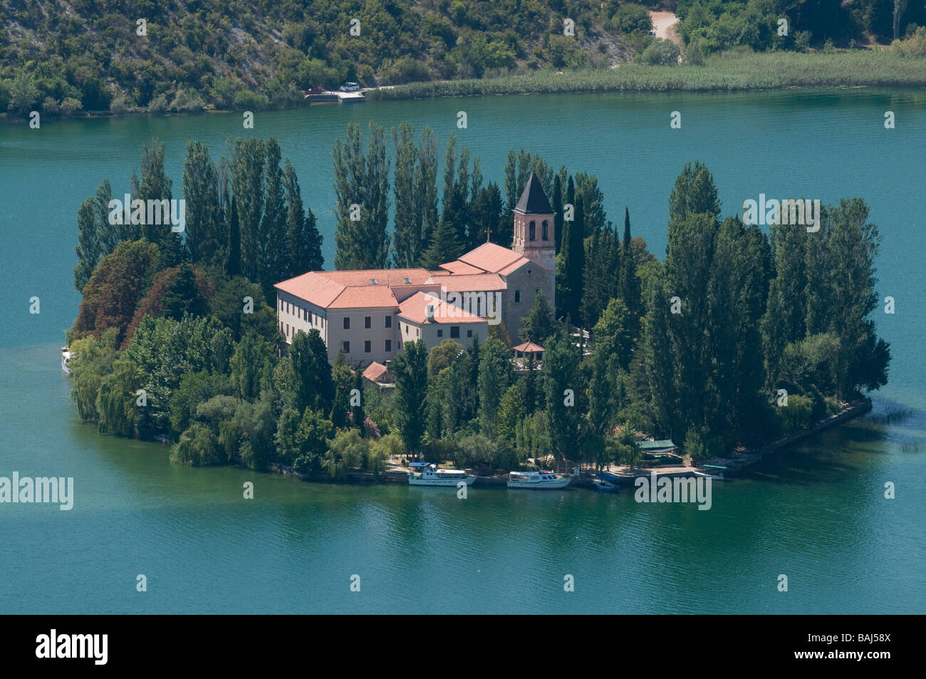 Separated church at small island Krka Nationalpark Croatia Eastern ...