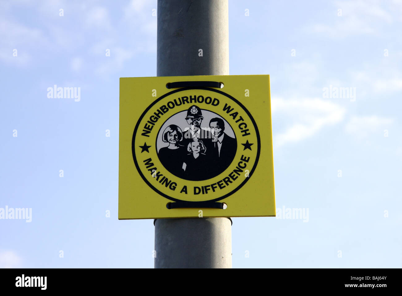Neighbourhood Watch sign on post, Halifax, West Yorkshire Stock Photo ...