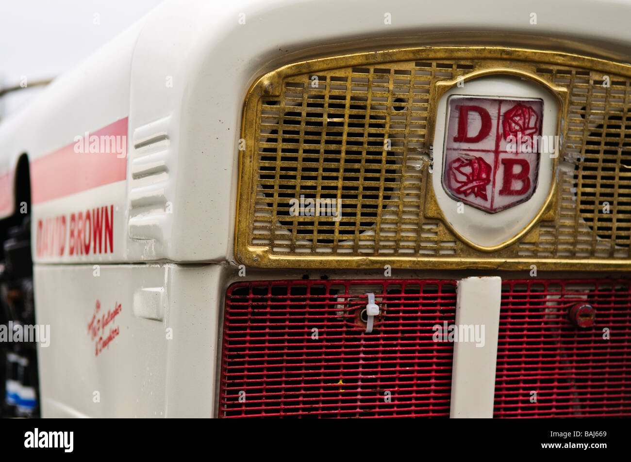Front grille and badge of a David Brown vintage farm tractor Stock ...