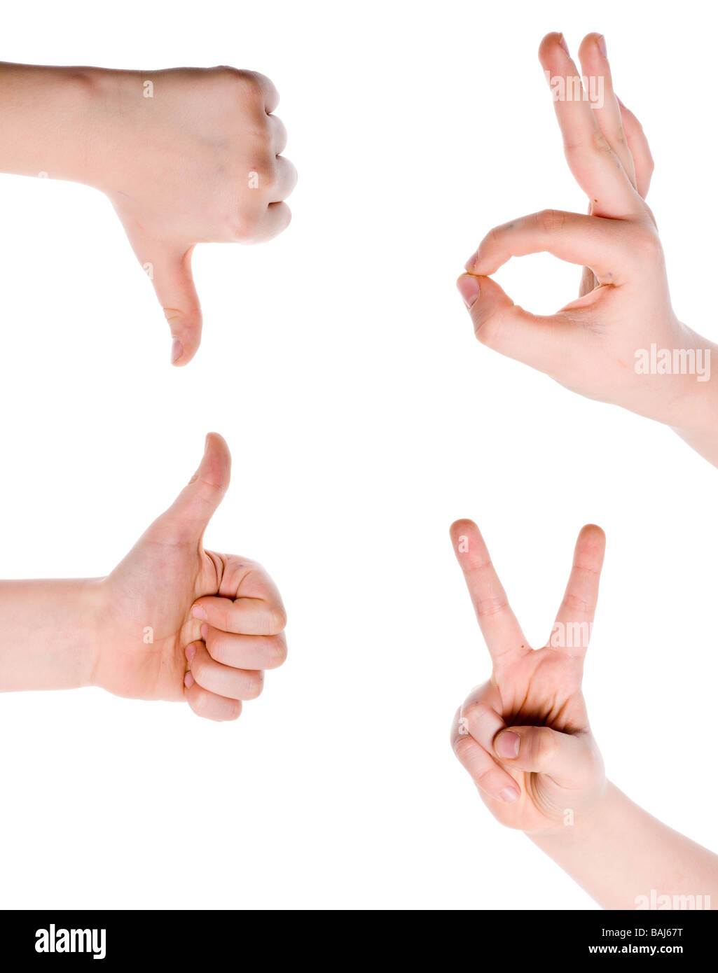 Gestures of hands Isolation on white Stock Photo - Alamy