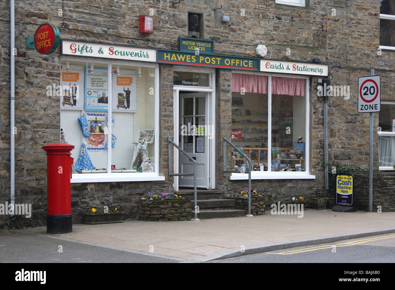 Post Office in the small Dales town of Hawes, North Yorkshire Stock ...
