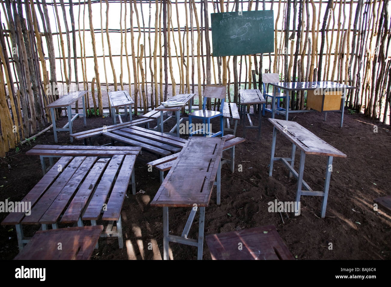 rural classroom South Omo Ethiopia Stock Photo - Alamy