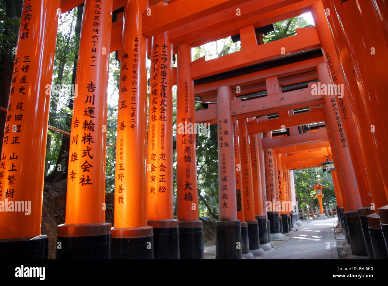 Rows of Torii gates at Fushumi Inari Taisha Kyoto Japan Stock Photo - Alamy