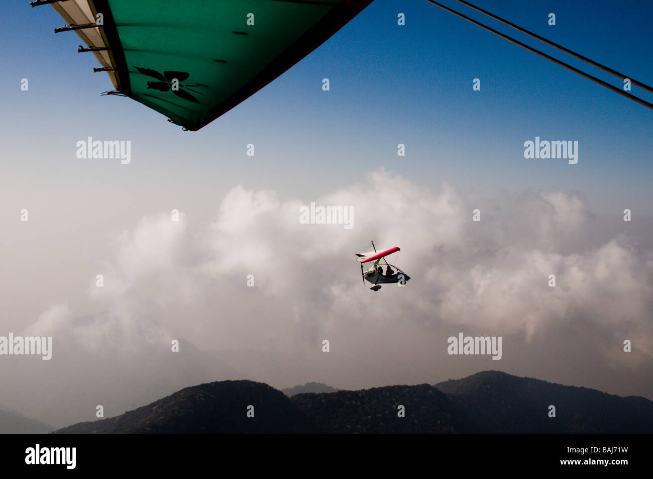 microlight flight over the Himalayas Stock Photo - Alamy