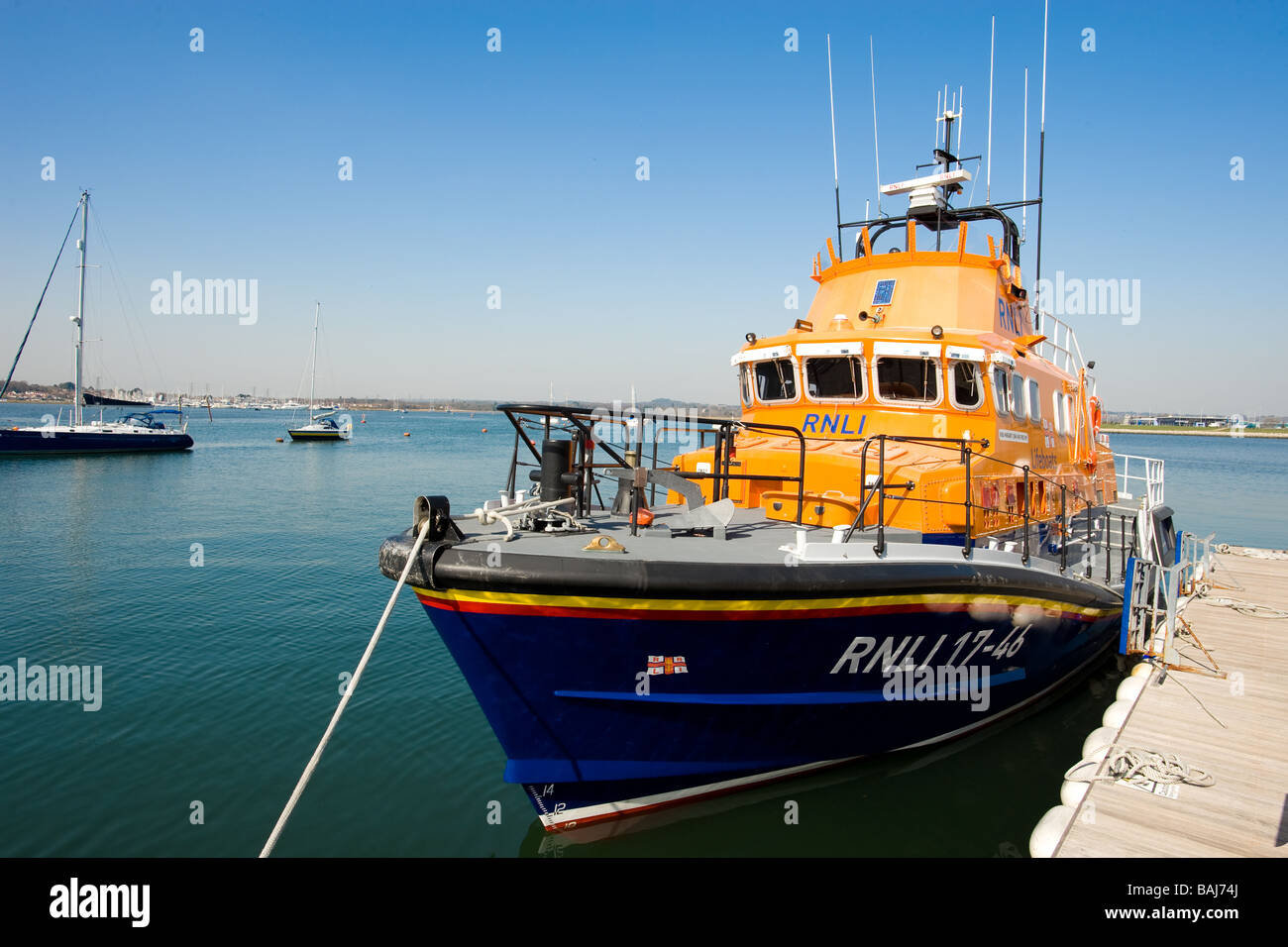 Lifeboat moored at the RNLI Headquarters Poole Dorset Stock Photo - Alamy