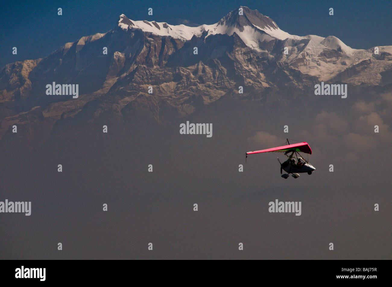 microlight flight over the Himalayas Stock Photo - Alamy