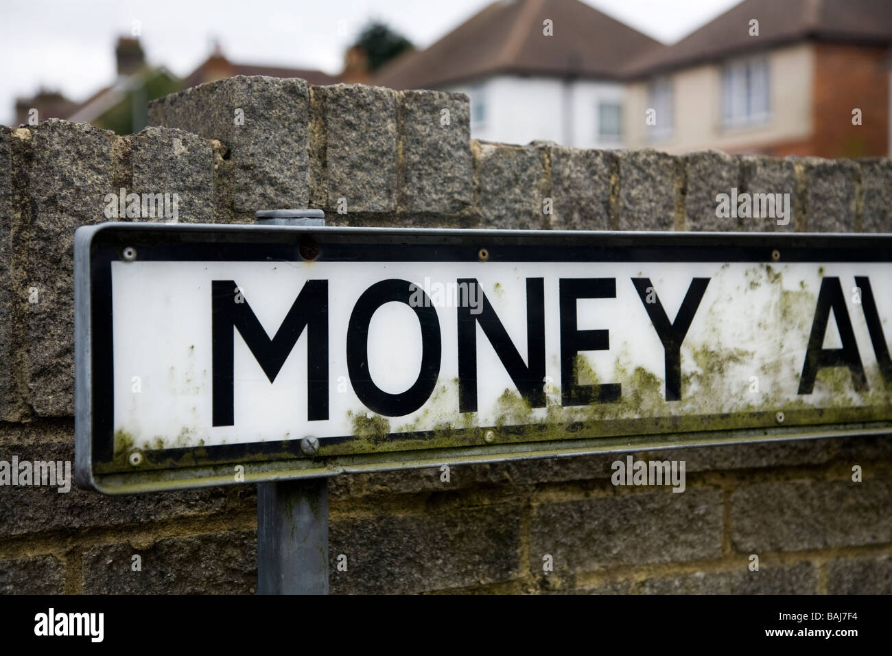 Road sign for Money Avenue Stock Photo - Alamy