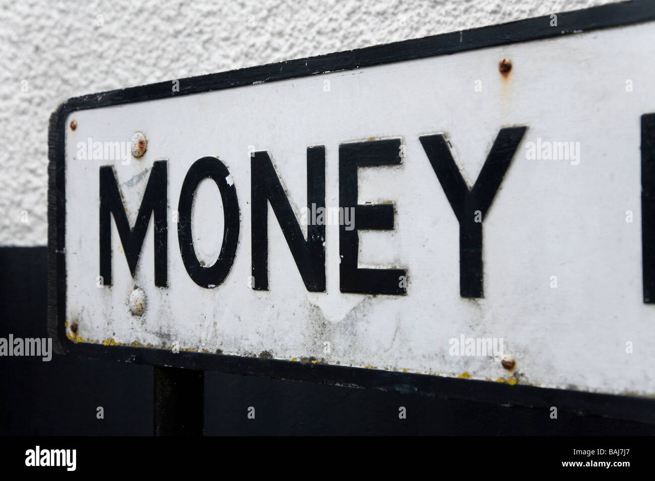 Road sign for Money Road Stock Photo - Alamy