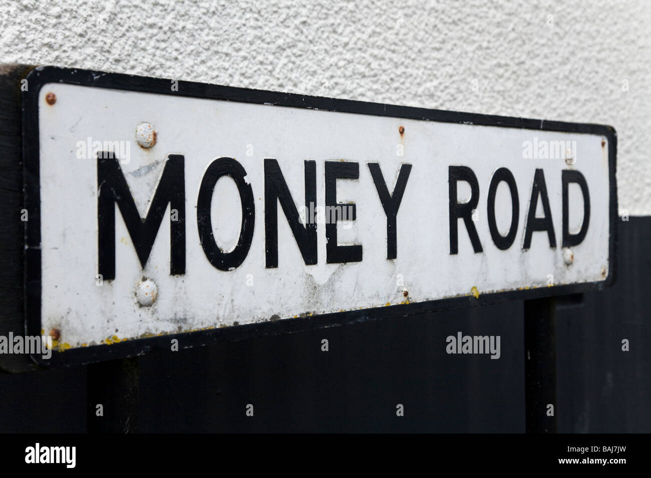 Road sign for Money Road Stock Photo - Alamy