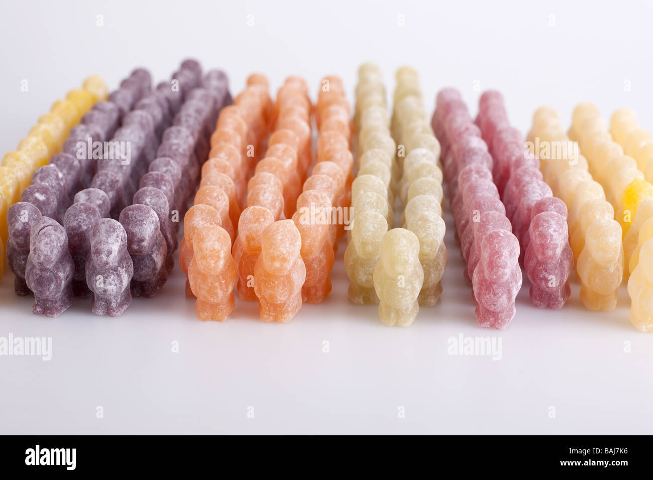 coloured Jelly Babies Standing in rows Stock Photo - Alamy
