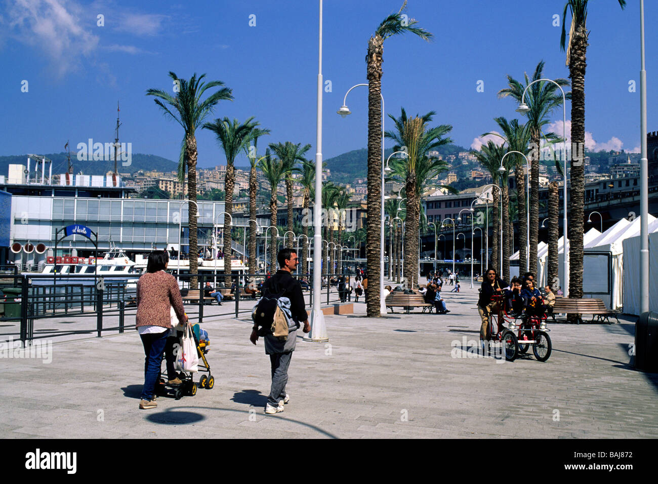 The waterfront near the ancient port of Genoa Italy Stock Photo - Alamy