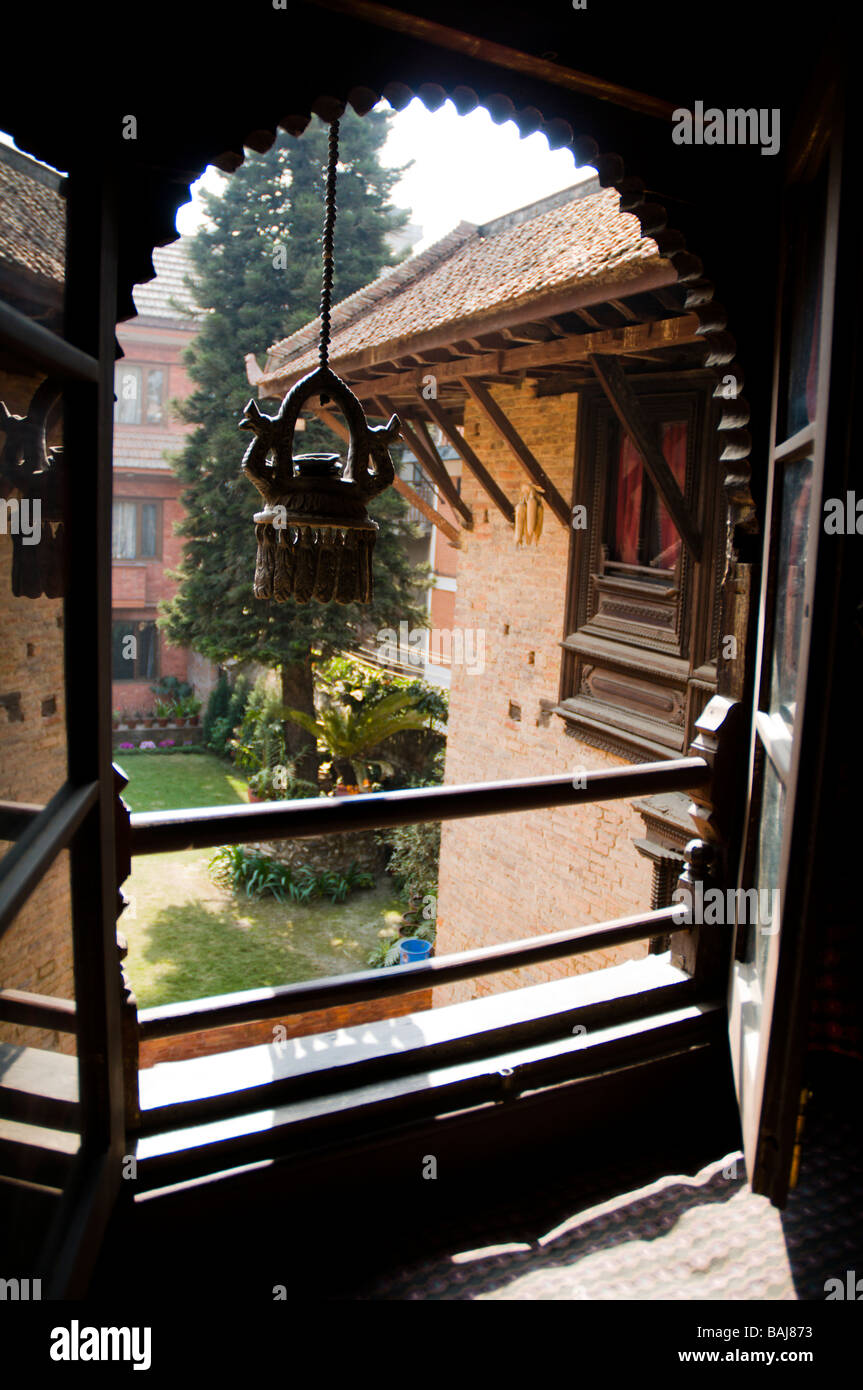 newari style window Stock Photo - Alamy