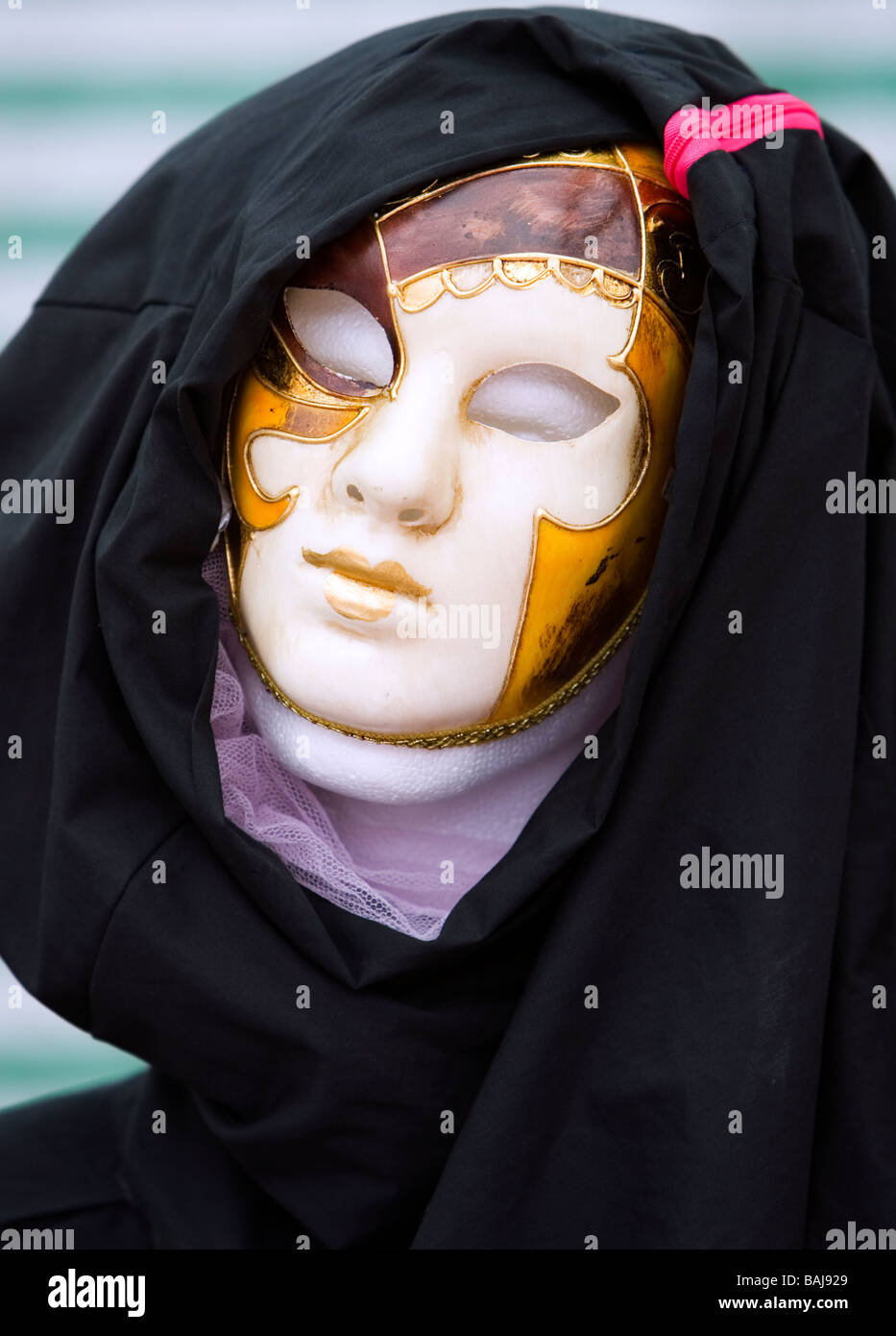 Mask on a polystyrene dummy Stock Photo - Alamy
