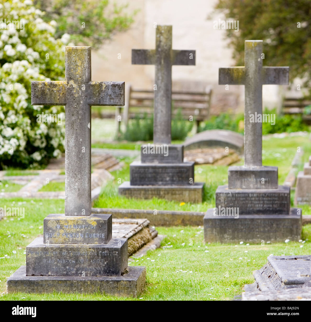 Headstones in cathedral graveyard hi-res stock photography and images ...