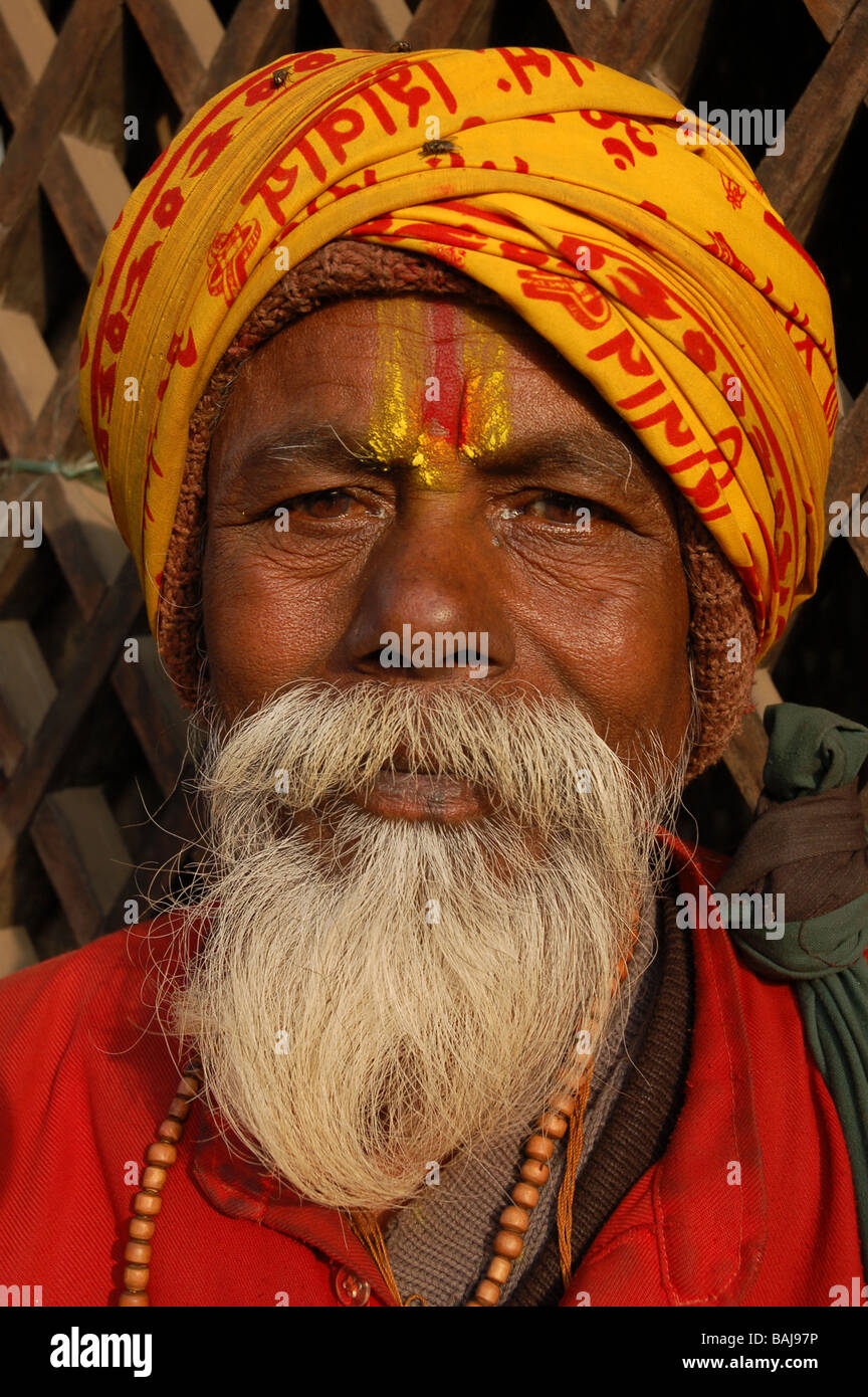 Portrait of a Nepali "sadhu" in Kathmandu, Nepal Stock Photo - Alamy