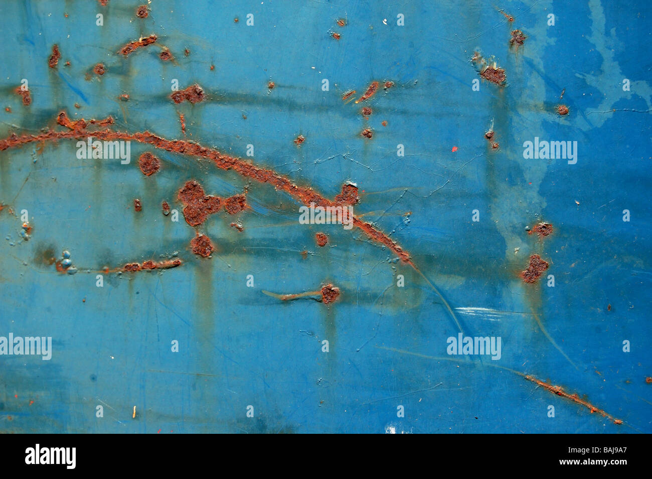 Metal texture with blue paint and rust. Abstract background Stock Photo ...