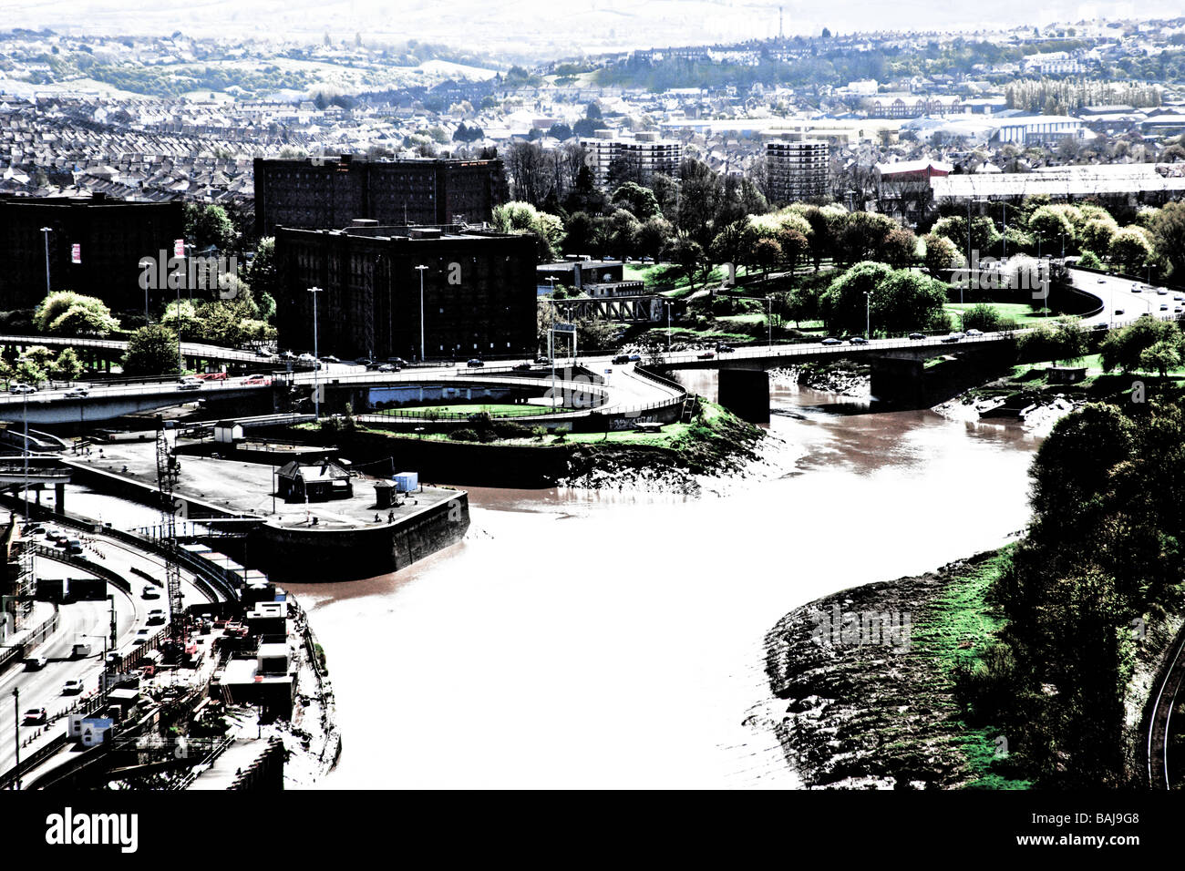 A digitally altered view over Bristol Stock Photo - Alamy