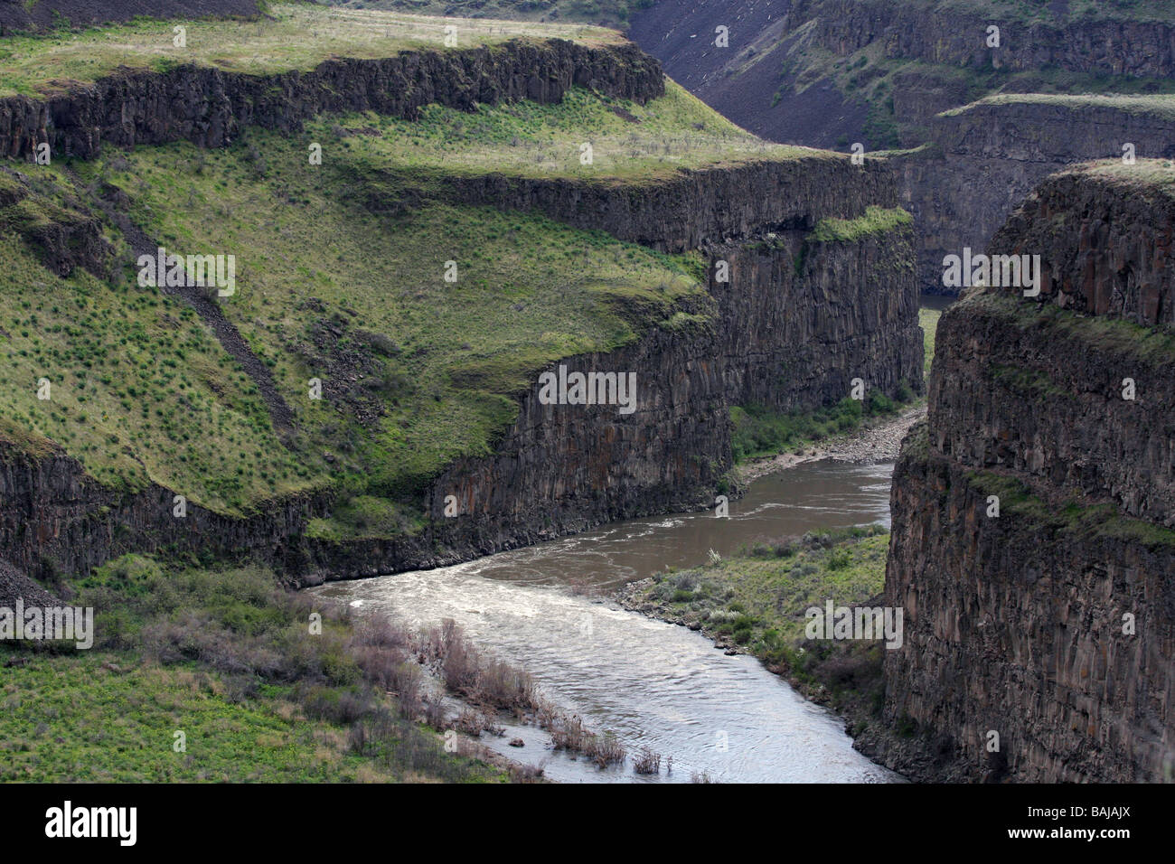 The Palouse River winds through the high cliffs of the Palouse River ...