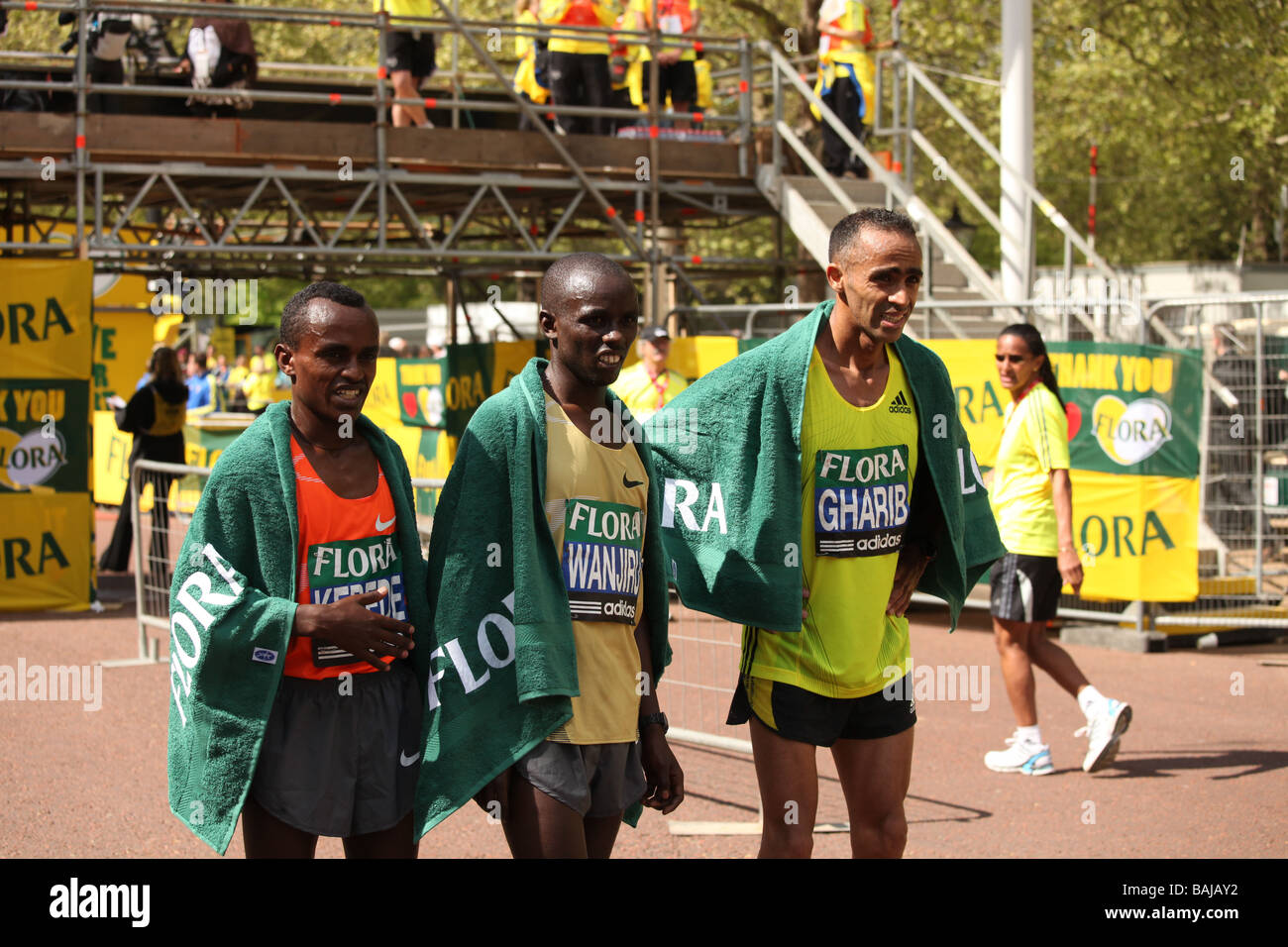 LONDON APRIL 26 2009: WANJIRU SAMUEL KEN KEBEDE TSEGAY ETH AND GHARIB ...