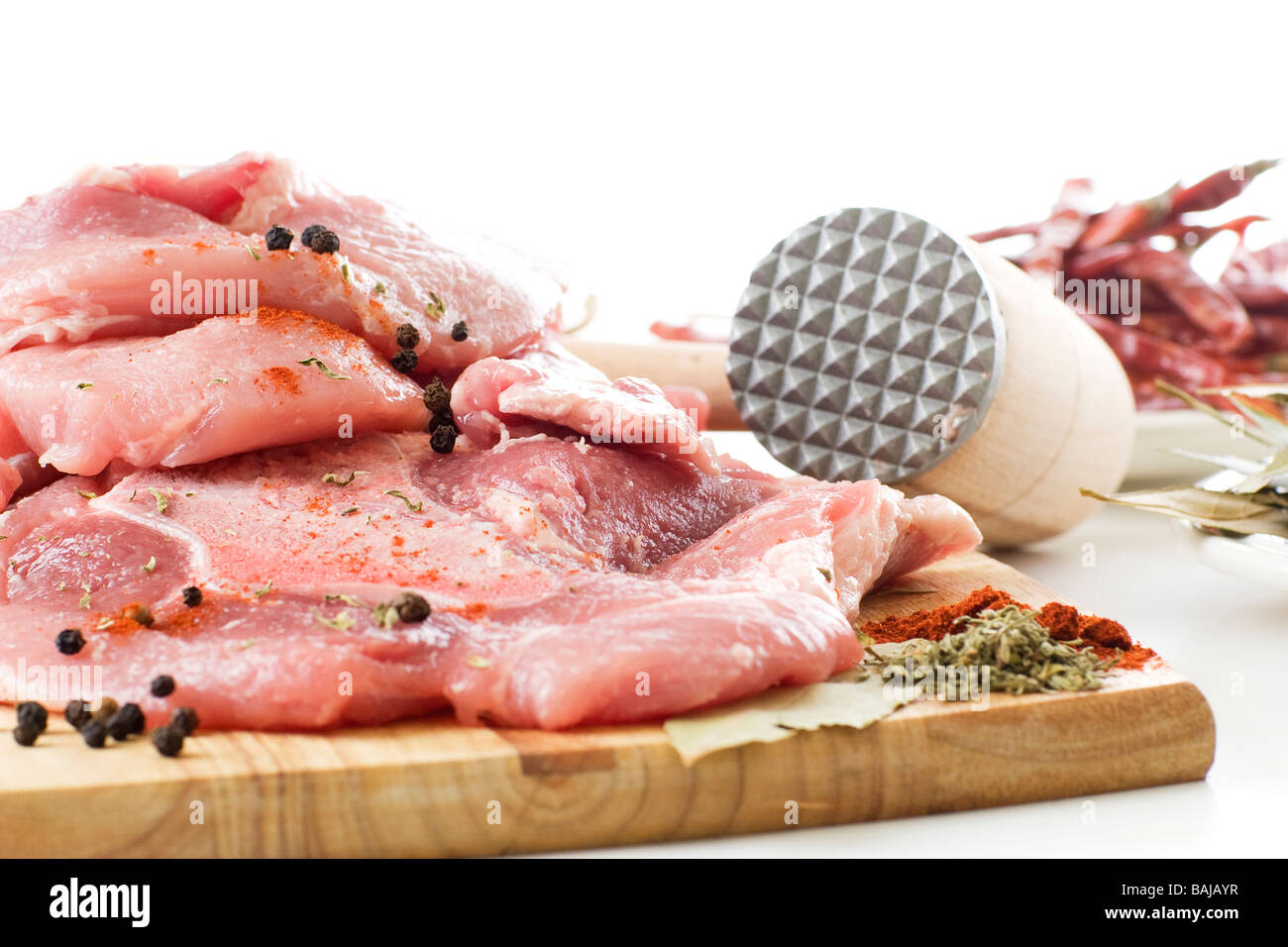 Close up shot of raw pork meat Stock Photo - Alamy