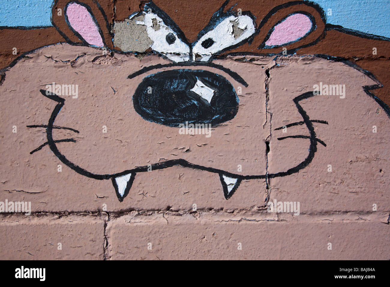 Cartoon characters painted on wall Stock Photo - Alamy