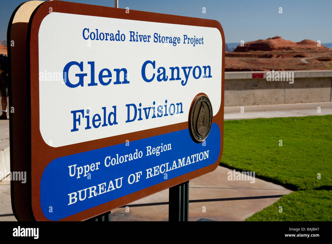 Glen Canyon Dam Sign Stock Photo - Alamy