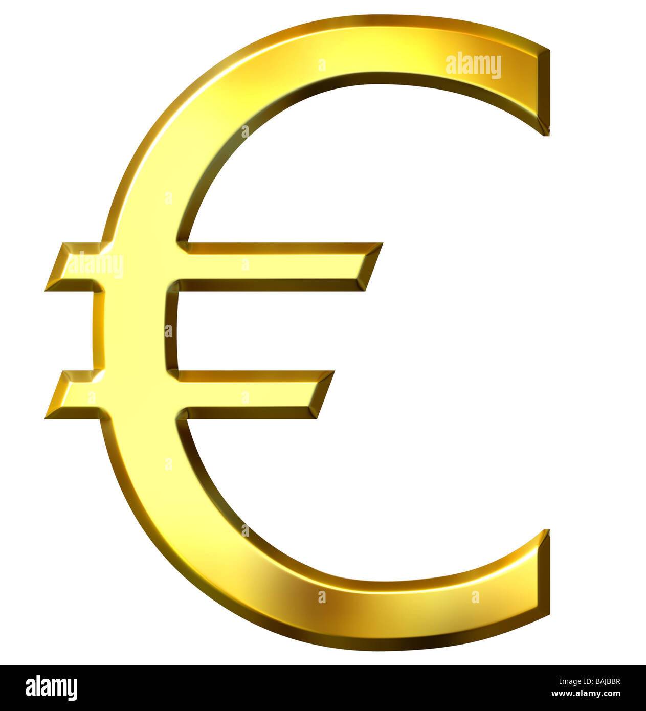 3d golden euro symbol Stock Photo - Alamy
