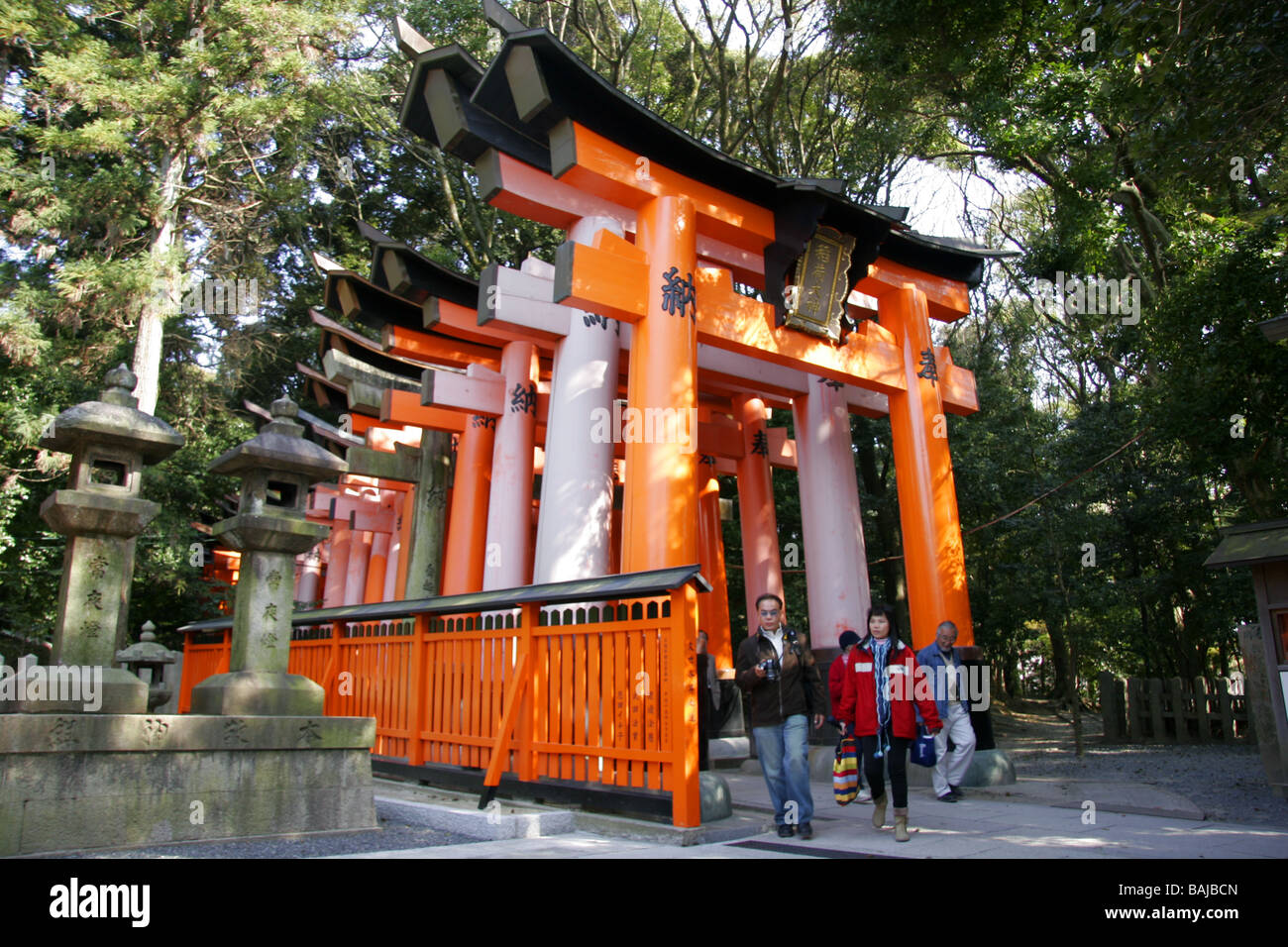 Rows of Torii gates at Fushumi Inari Taisha Kyoto Japan Stock Photo - Alamy