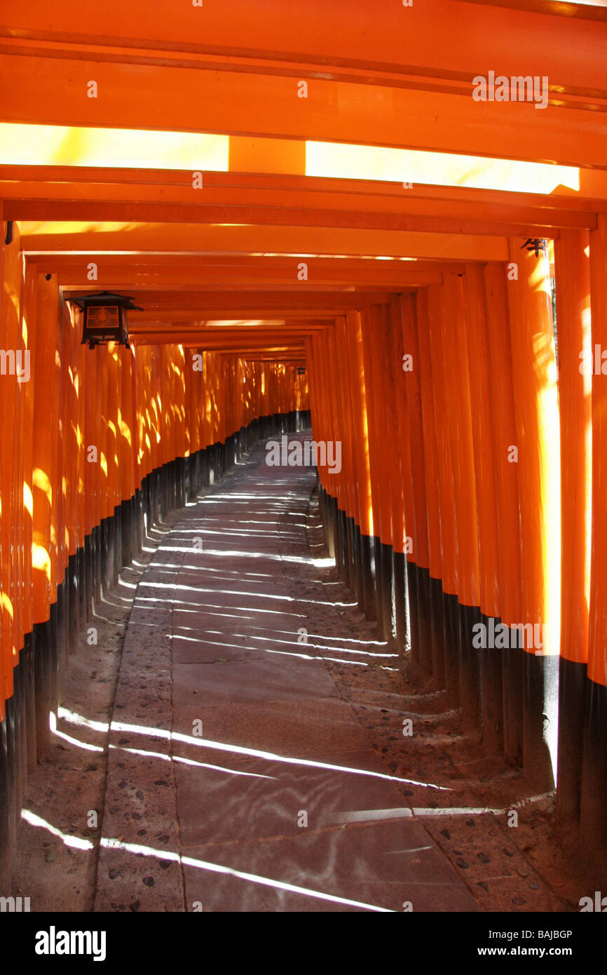 Rows of Torii gates at Fushumi Inari Taisha Kyoto Japan Stock Photo - Alamy