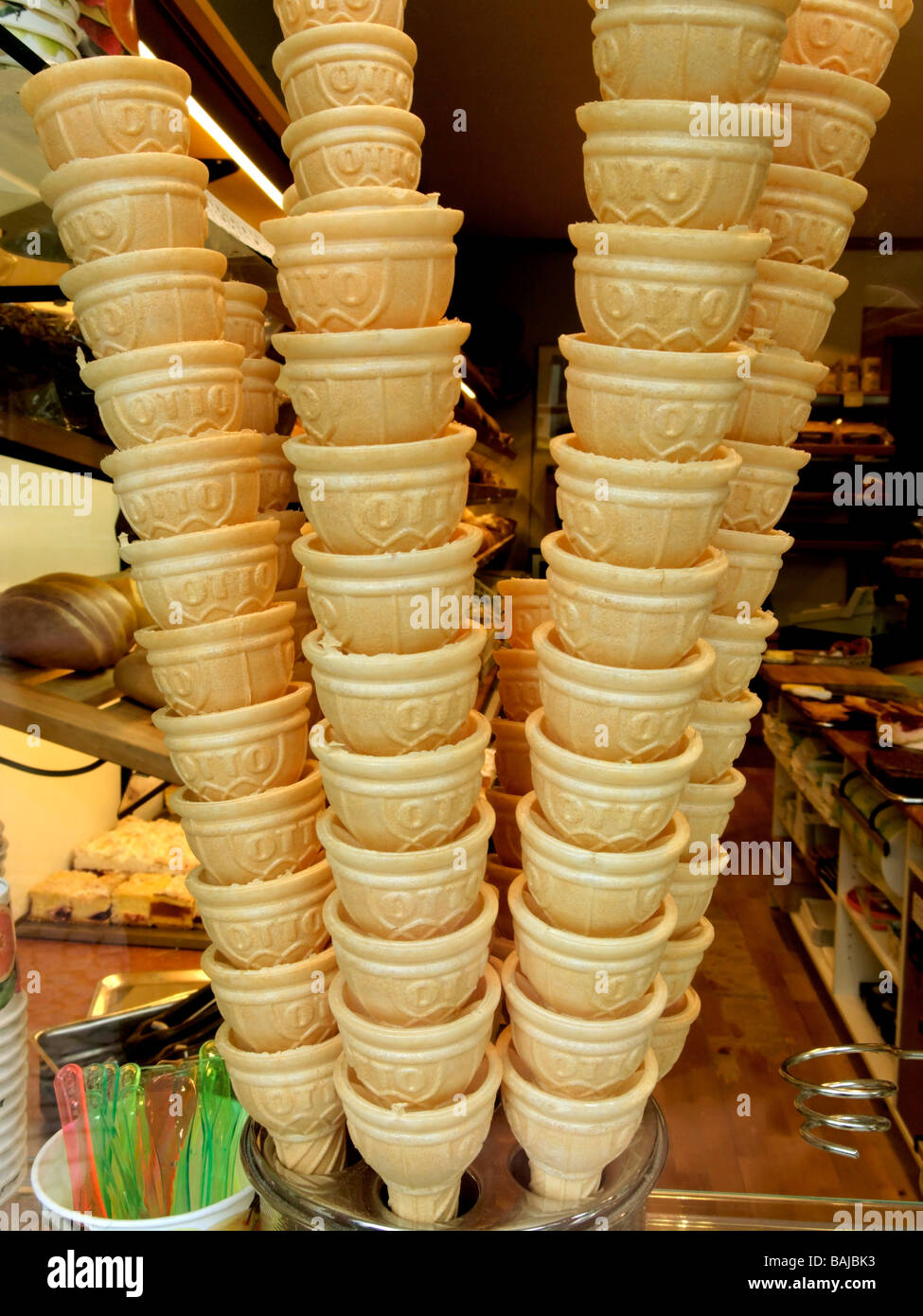 Stacks of Otto Ice Cream Cones Stock Photo - Alamy