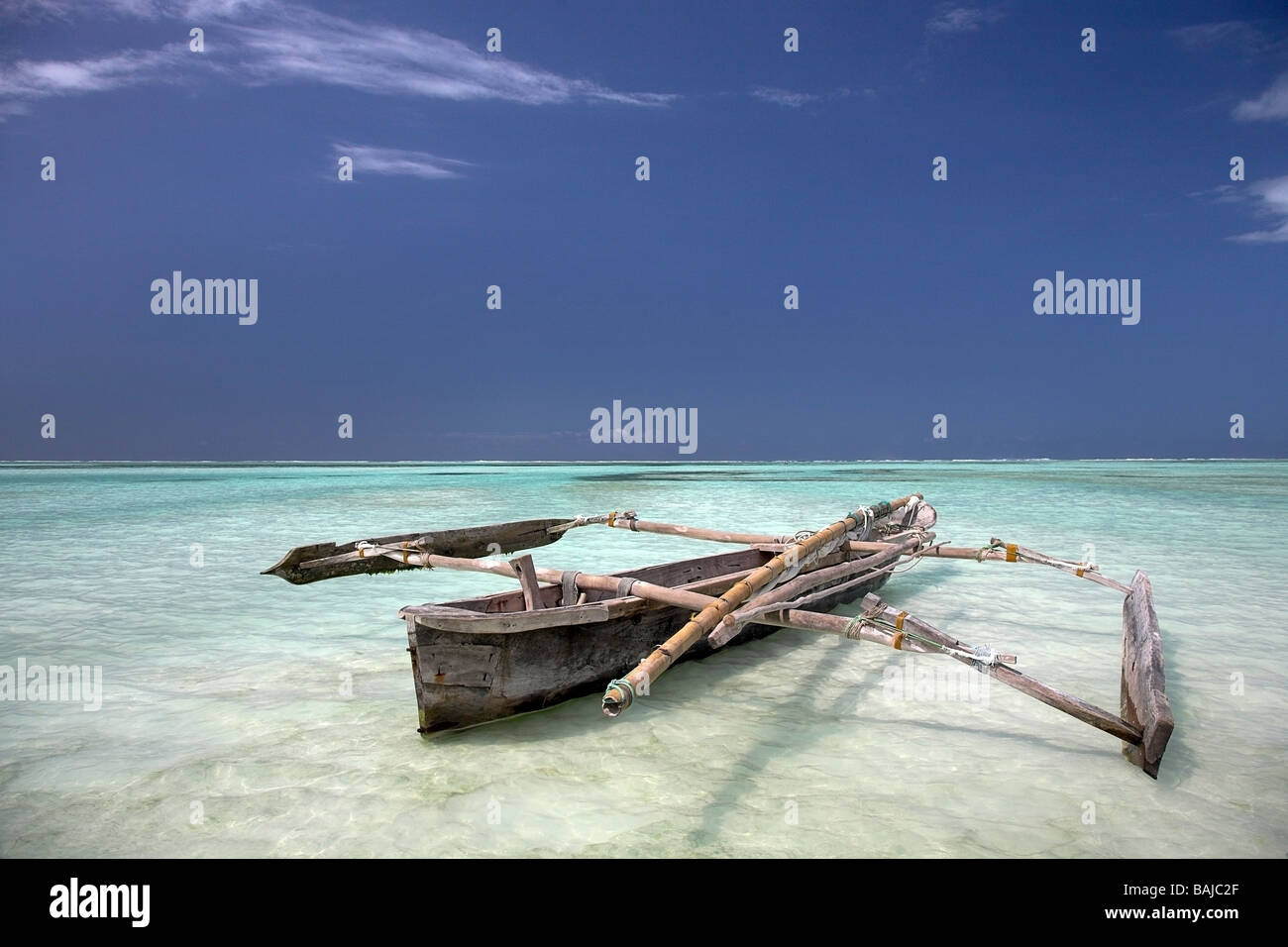 Zanzibar, Africa; Dhow in the water Stock Photo - Alamy