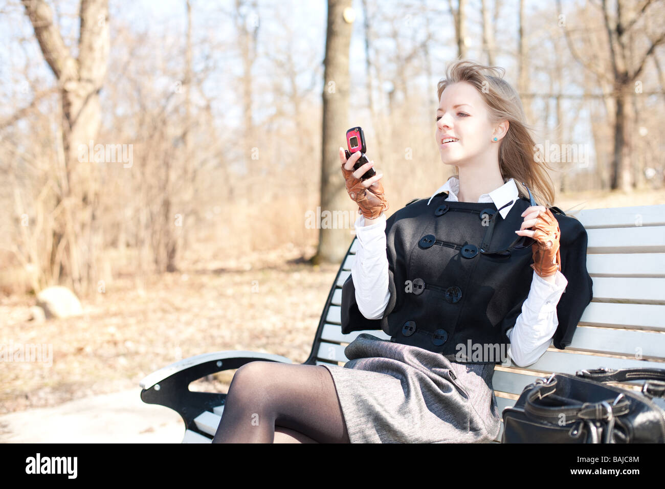 Mini skirt blonde hi-res stock photography and images - Alamy