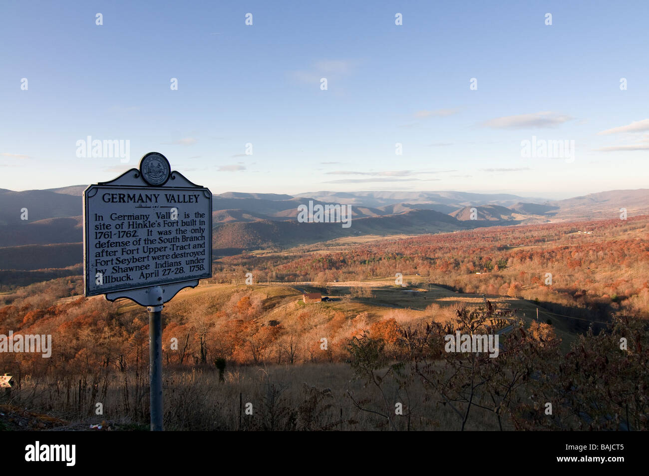 Information sign about German Valley in Allegheny Mountains West ...