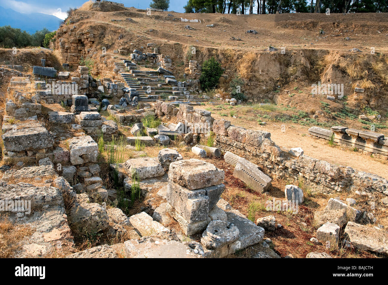 Greece, Peloponnese region, Sparta, the ancient ruins, the scene of the ...