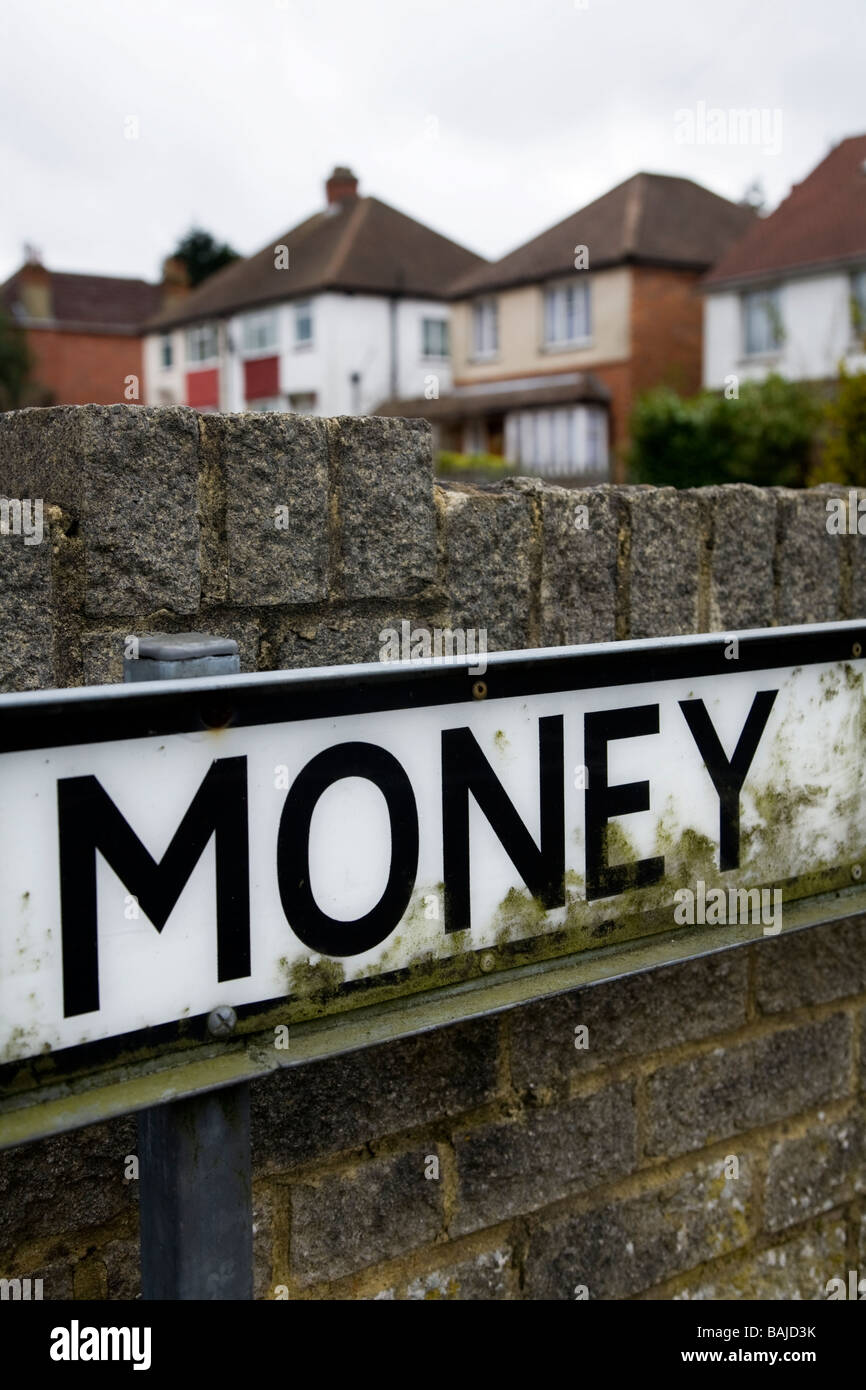 Road sign for Money Avenue Stock Photo - Alamy