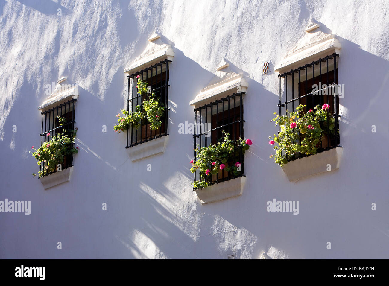 Spain, Andalusia, white village of Ronda, window Stock Photo - Alamy