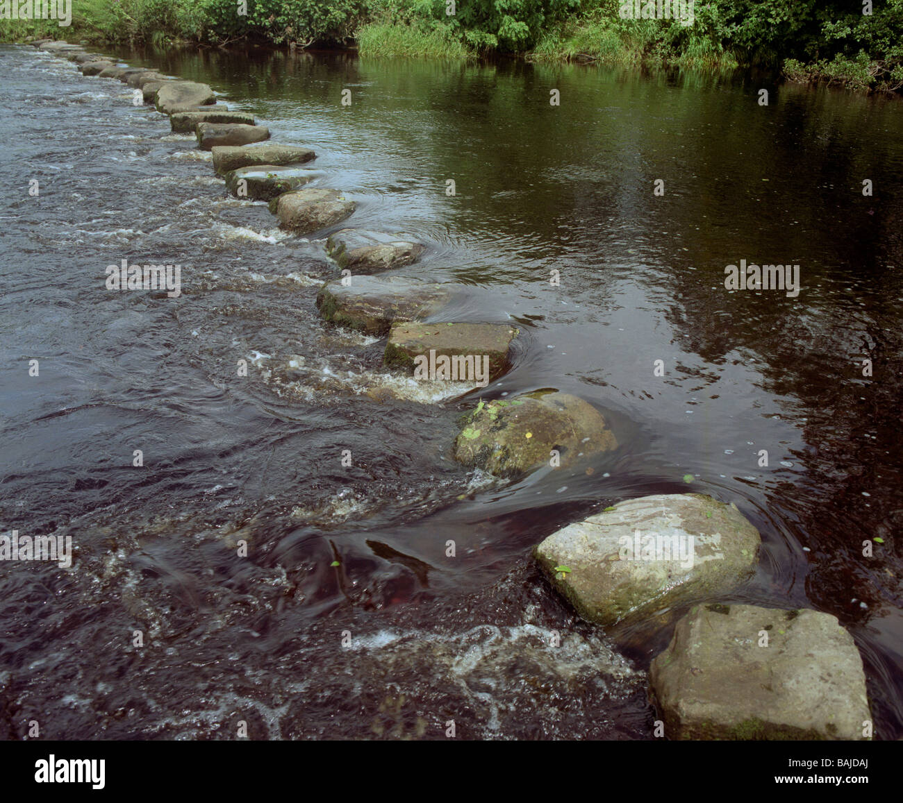 Stepping stones leading across a river Stock Photo - Alamy
