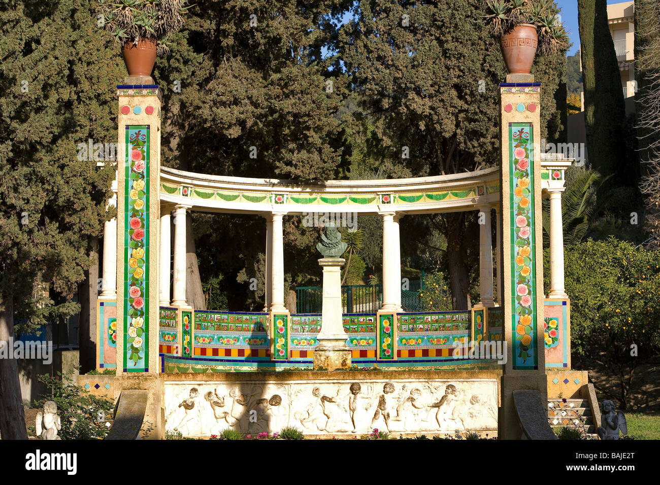 France, Alpes Maritimes, Menton, Fontana Rosa garden, Villa Ibanez ...