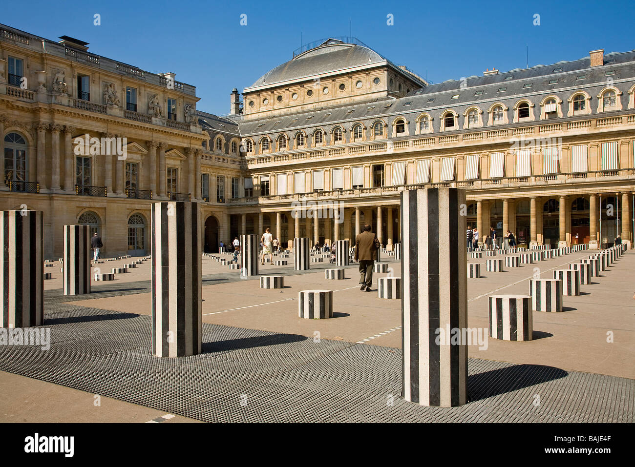 France, Paris, Palais Royal, Buren's Columns Stock Photo - Alamy