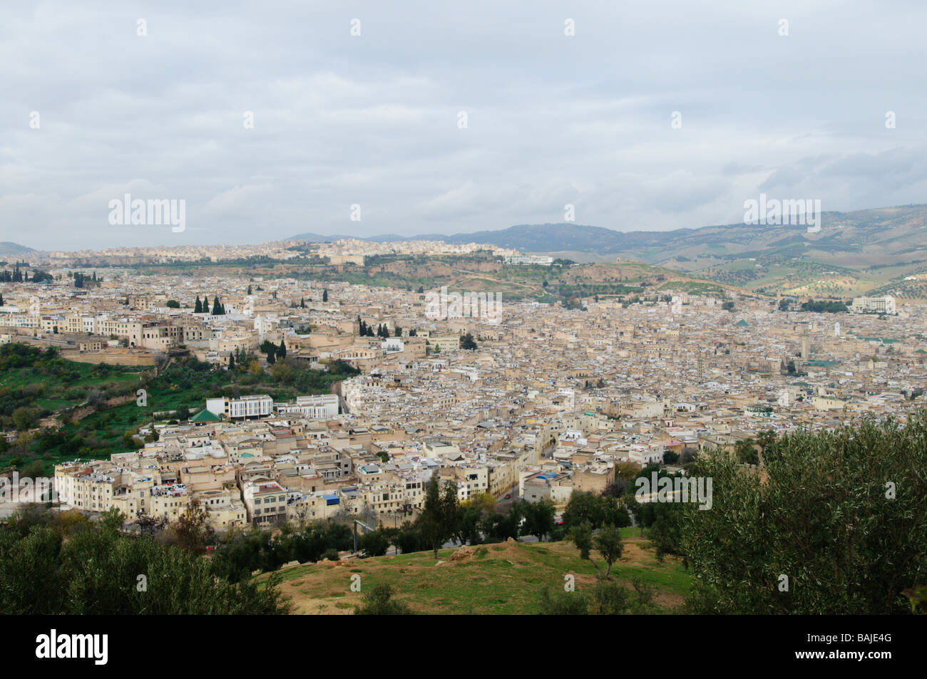 Aerial views of the ancient Medina of Fez Morocco Stock Photo - Alamy