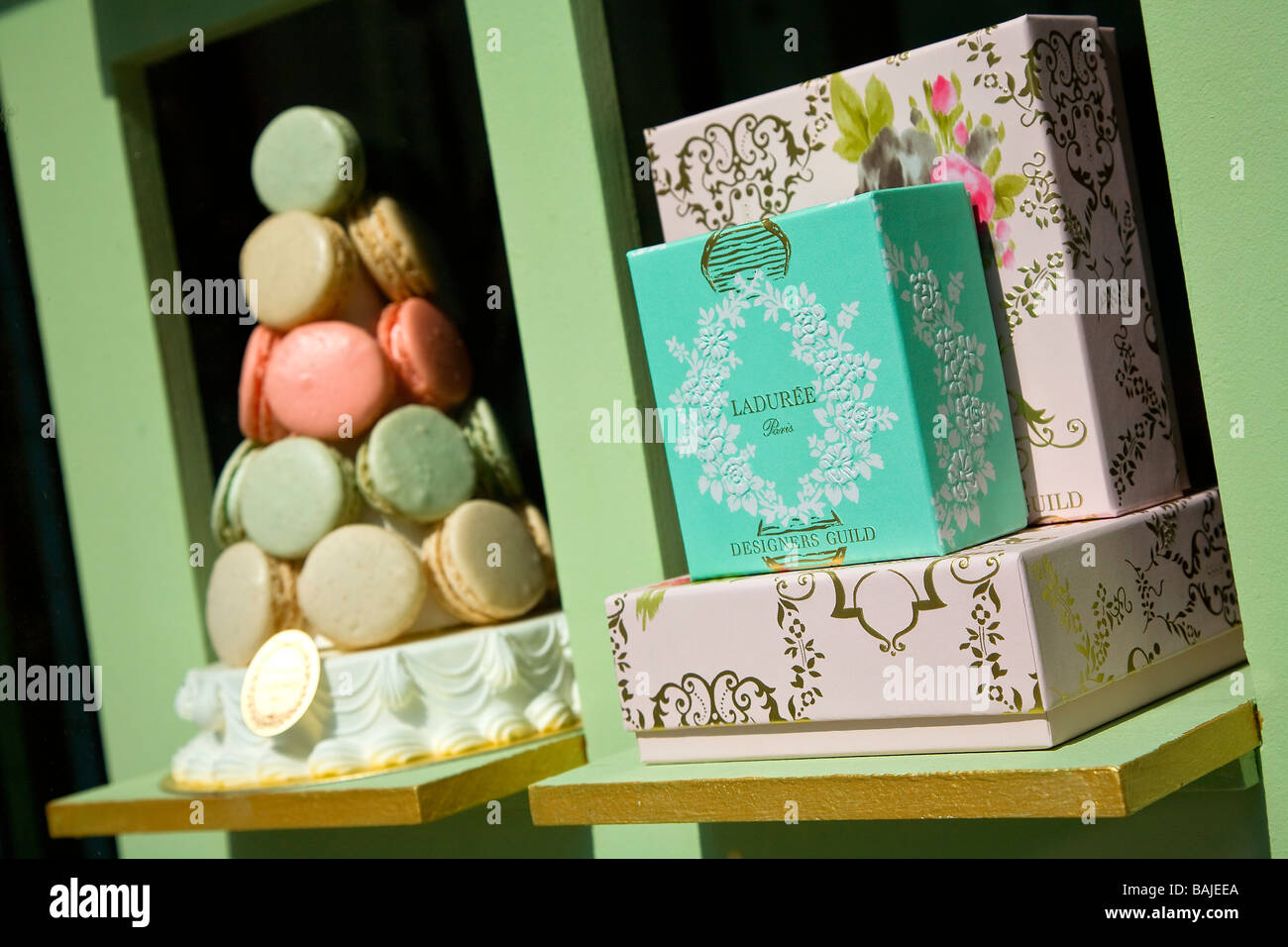 France, Paris, Avenue des Champs Elysees, Laduree pastry shop Stock ...