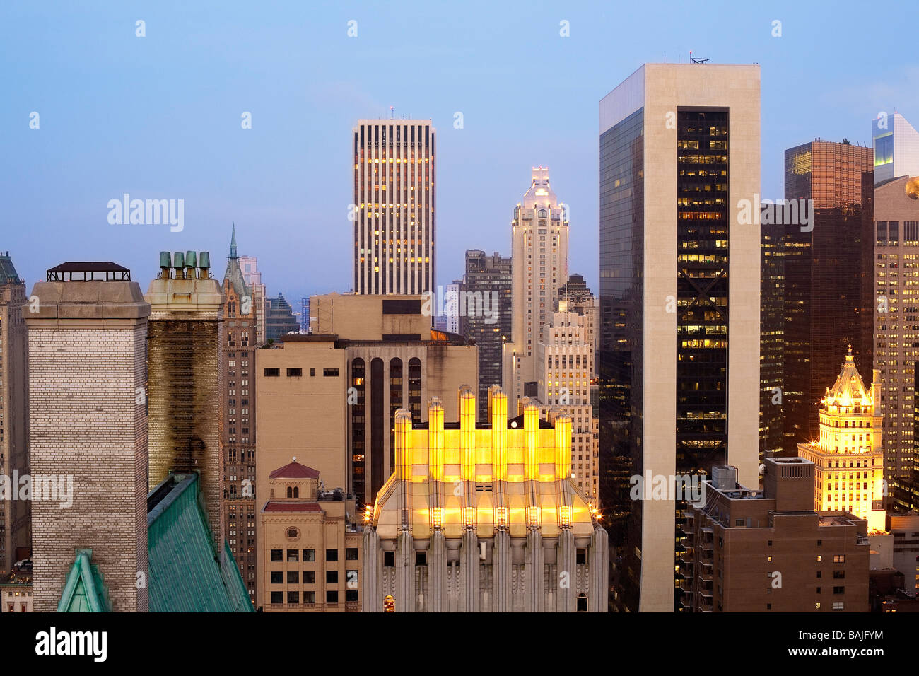 United States, New York City, Manhattan, Midtown, overview from the top ...