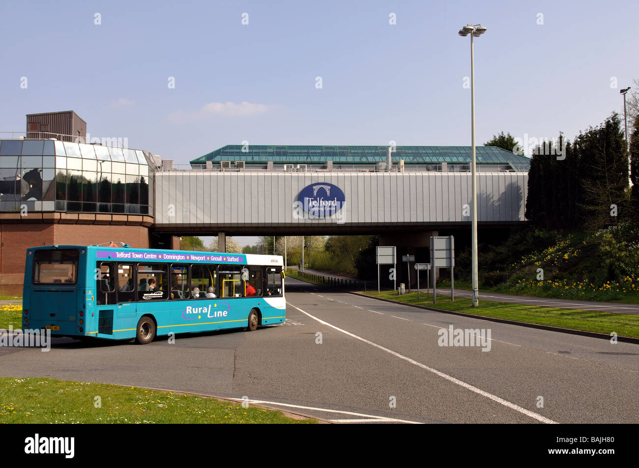 Bus by Telford Shopping Centre, Shropshire, England, UK Stock Photo - Alamy