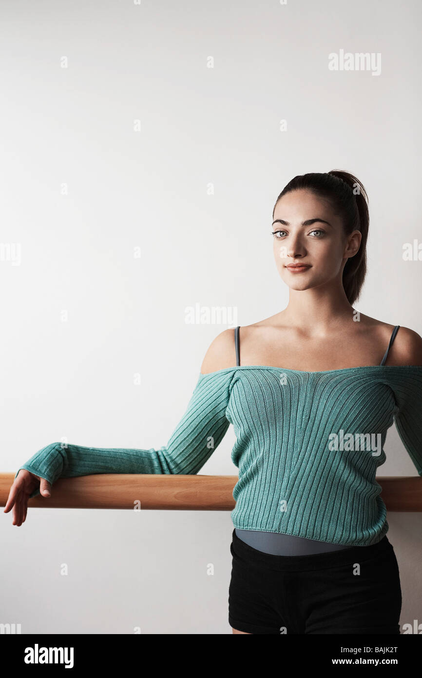 Ballet Dancer relaxing at bar Stock Photo - Alamy