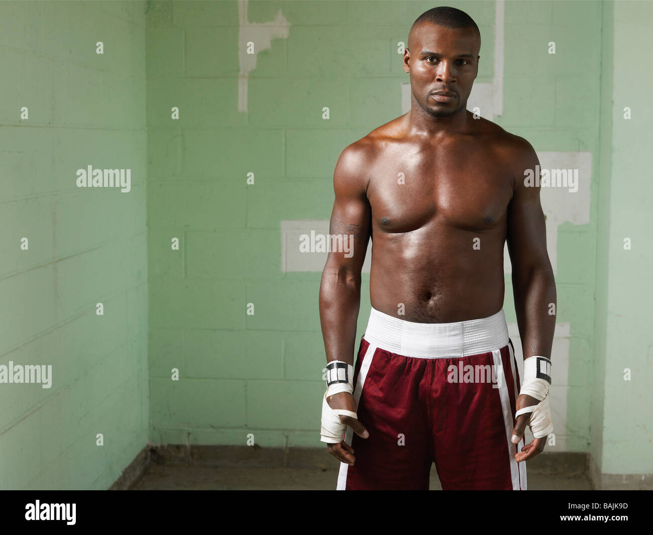 Bare-chested boxer, portrait Stock Photo - Alamy
