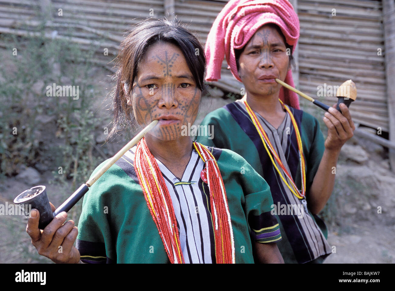 Myanmar (Burma), Chin State, portrait of spider women from Chin ethnic ...